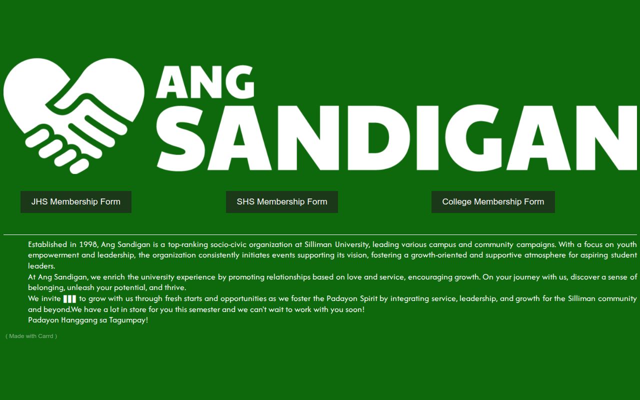 Ang Sandigan '25-'26 Membership Site